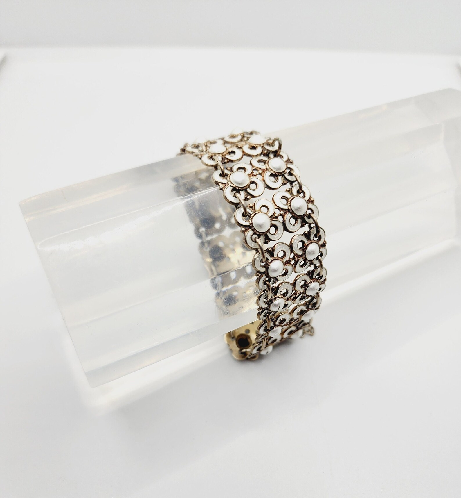DAVID ANDERSEN, Norway, Gold Washed Sterling Bracelet With Glass Pearls ...