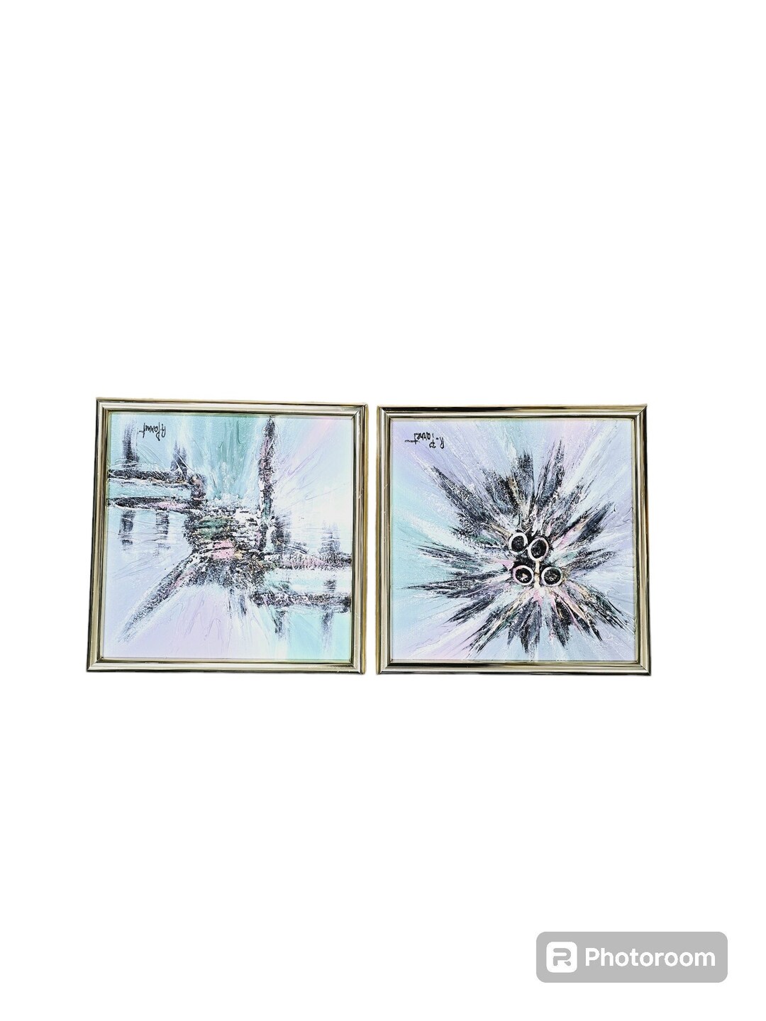 Pair of Modernist Abstract Oil Painting Québec Artist Framed - Etsy