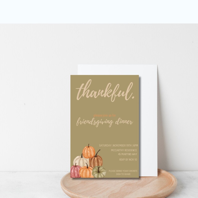Editable Invitation Template for Friendsgiving or Thanksgiving ...