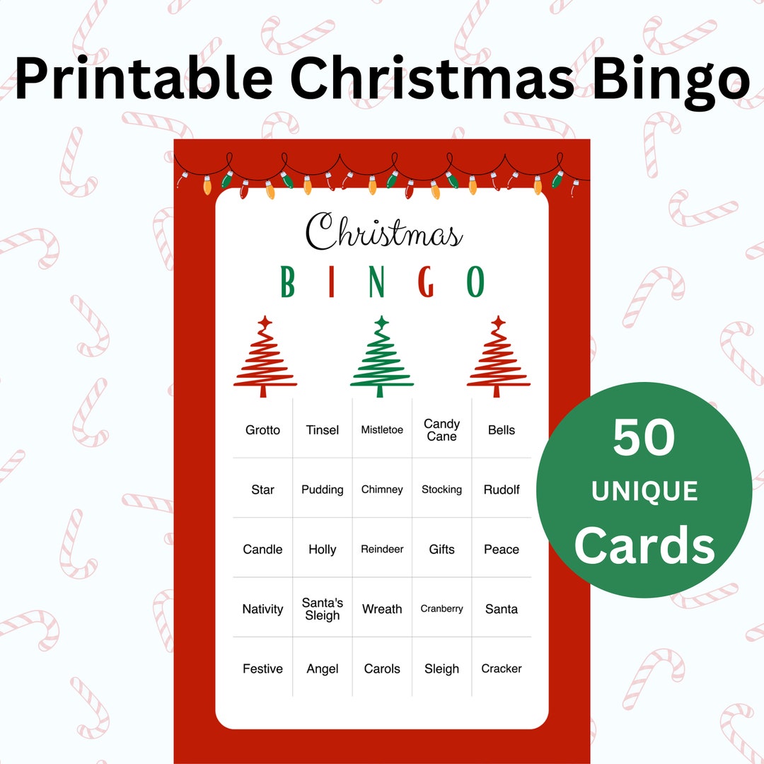 Printable Christmas Bingo, Christmas Party Game, Christmas Bingo Cards ...