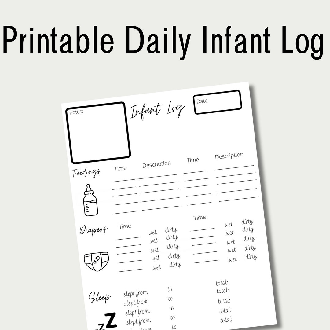 Newborn Tracker: Daily Infant Log (printable PDF) - Etsy