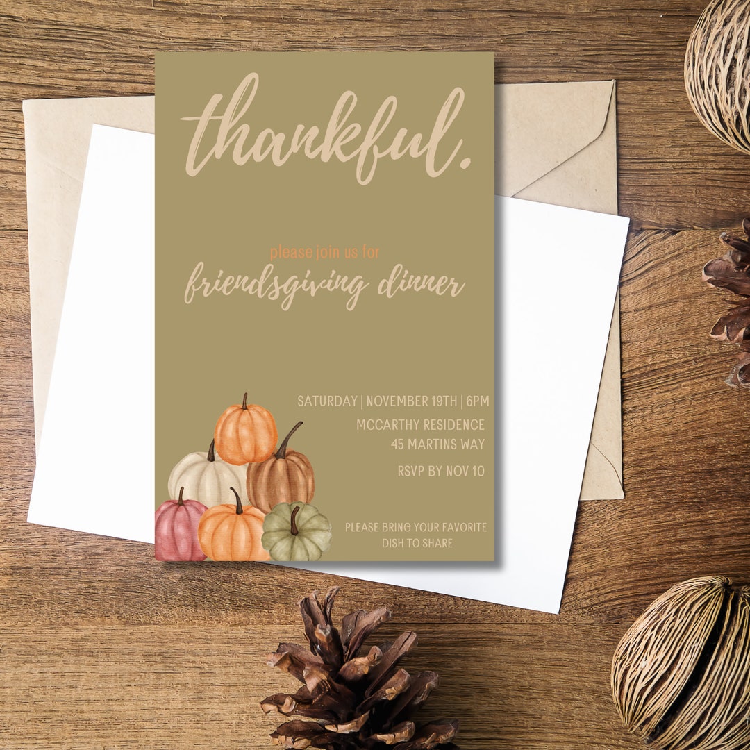 Editable Invitation Template for Friendsgiving or Thanksgiving ...