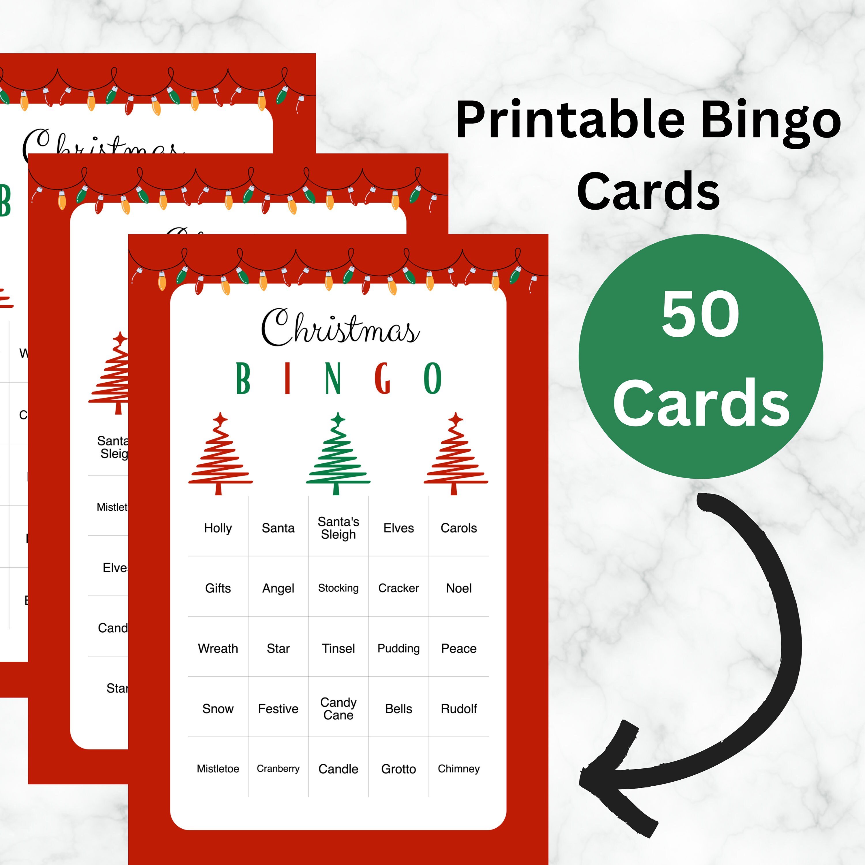 Printable Christmas Bingo, Christmas Party Game, Christmas Bingo Cards ...