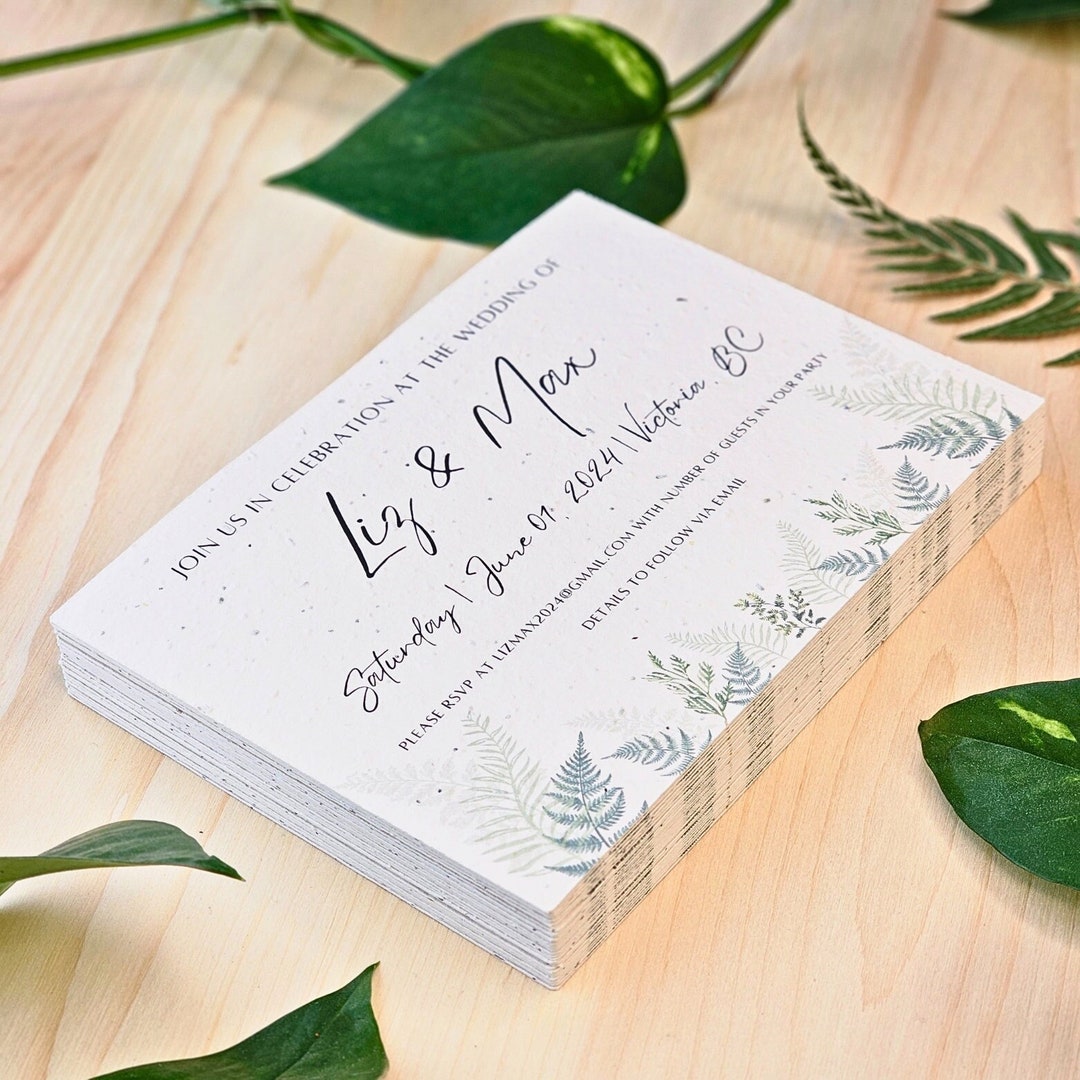 Seed Paper Wedding Invitation Card Seed Paper Invitation Plantable ...