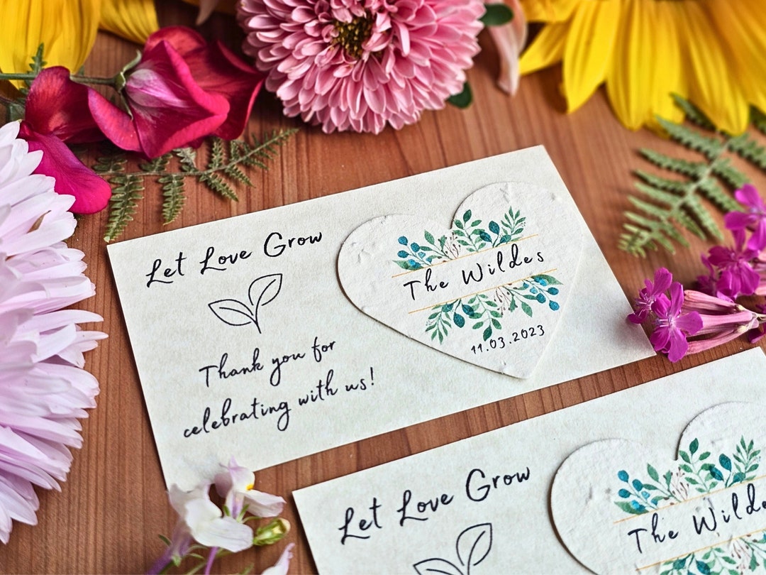 Personalized Seed Paper Favor Flower Seed Wedding Favor for Guests Bulk ...