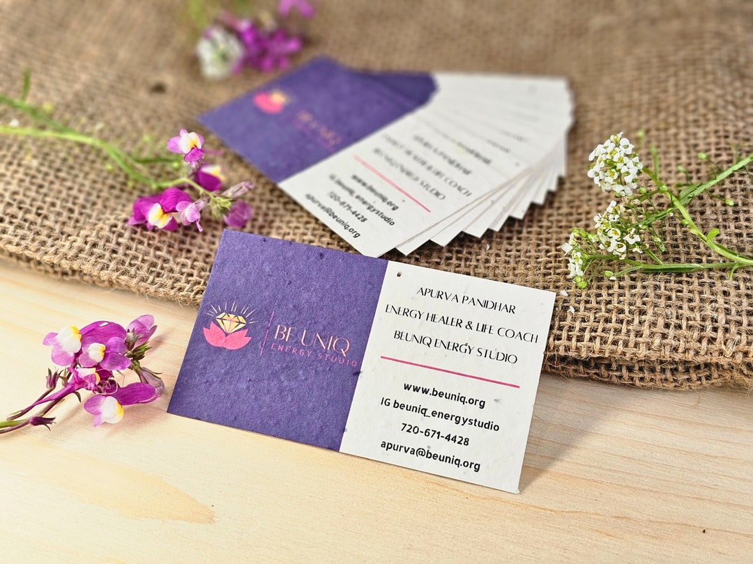 Custom Seed Paper Business Card Seed Paper Seeded Business - Etsy