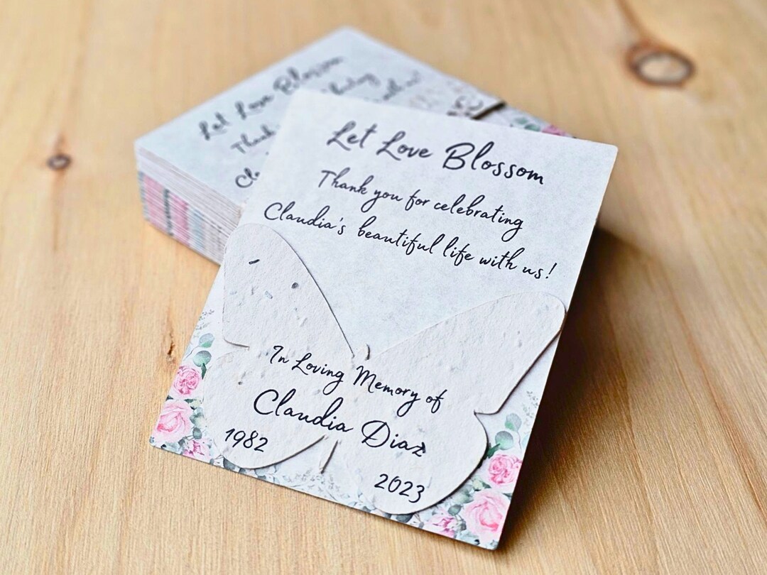 Plantable Seed Paper Butterfly Funeral Favor Butterfly Shape Seed Paper ...