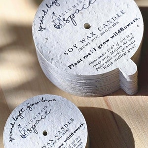 White Seed Paper Candle Cover Custom for Small Business Plantable ...