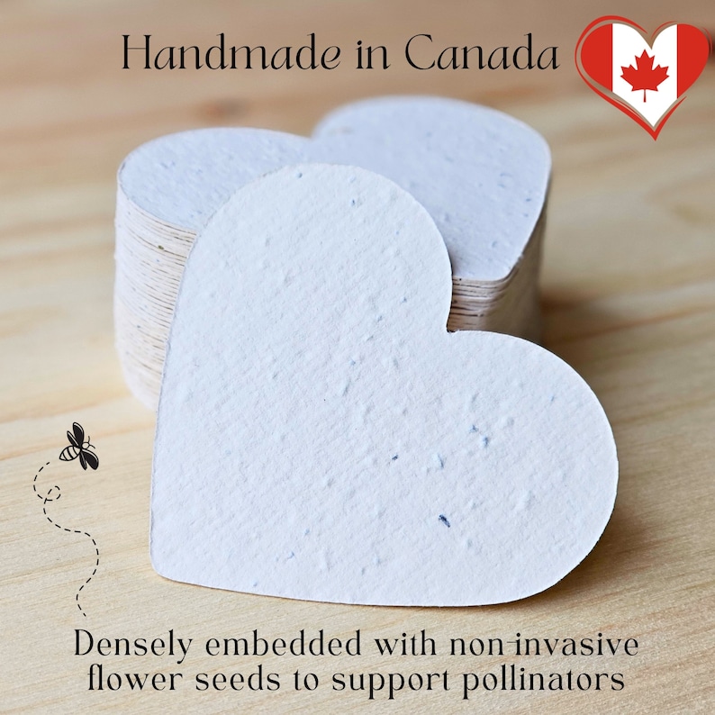 Seed Paper Heart Funeral Favor: Handmade Celebration of Life Memorial ...