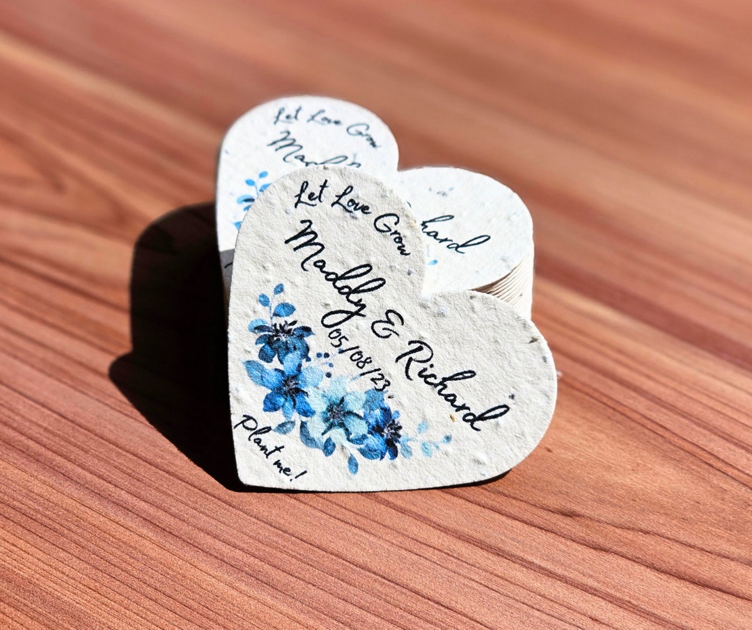 Plantable Flower Seed Paper Party Favor Seed Paper Heart Winter Wedding ...