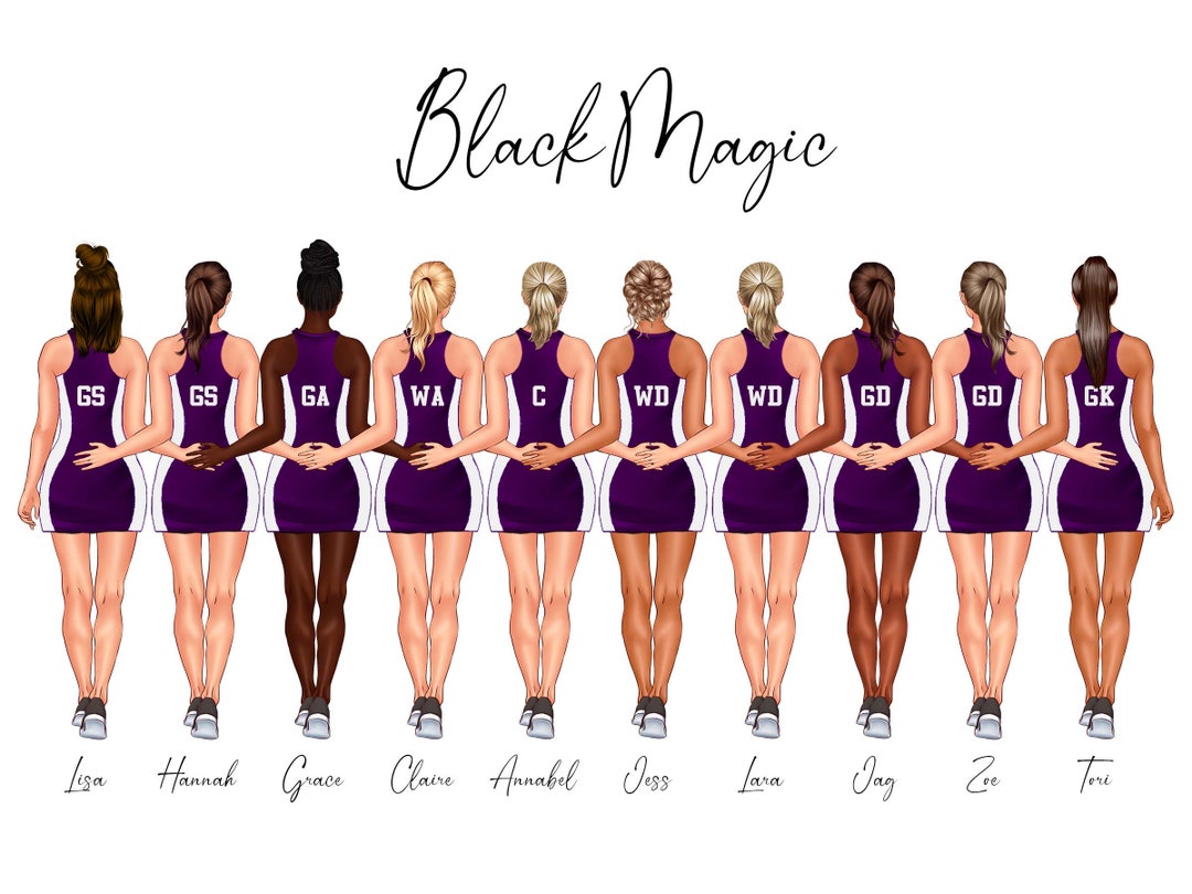 Custom Netball Team Illustration | Personalised Sports Portrait | Coach ...