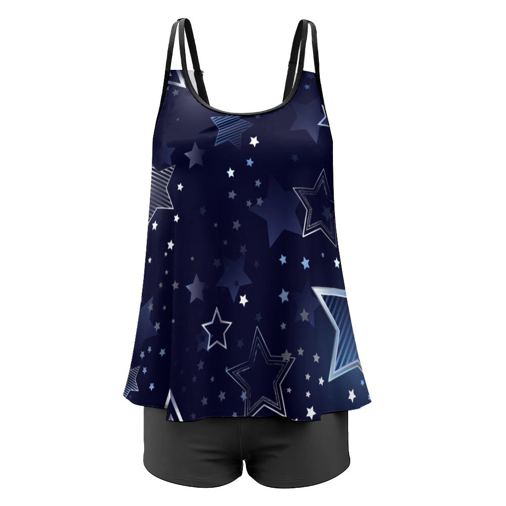 Swimsuit/tankini. Graphic Stars Design Bikini. Navy. EP - Etsy
