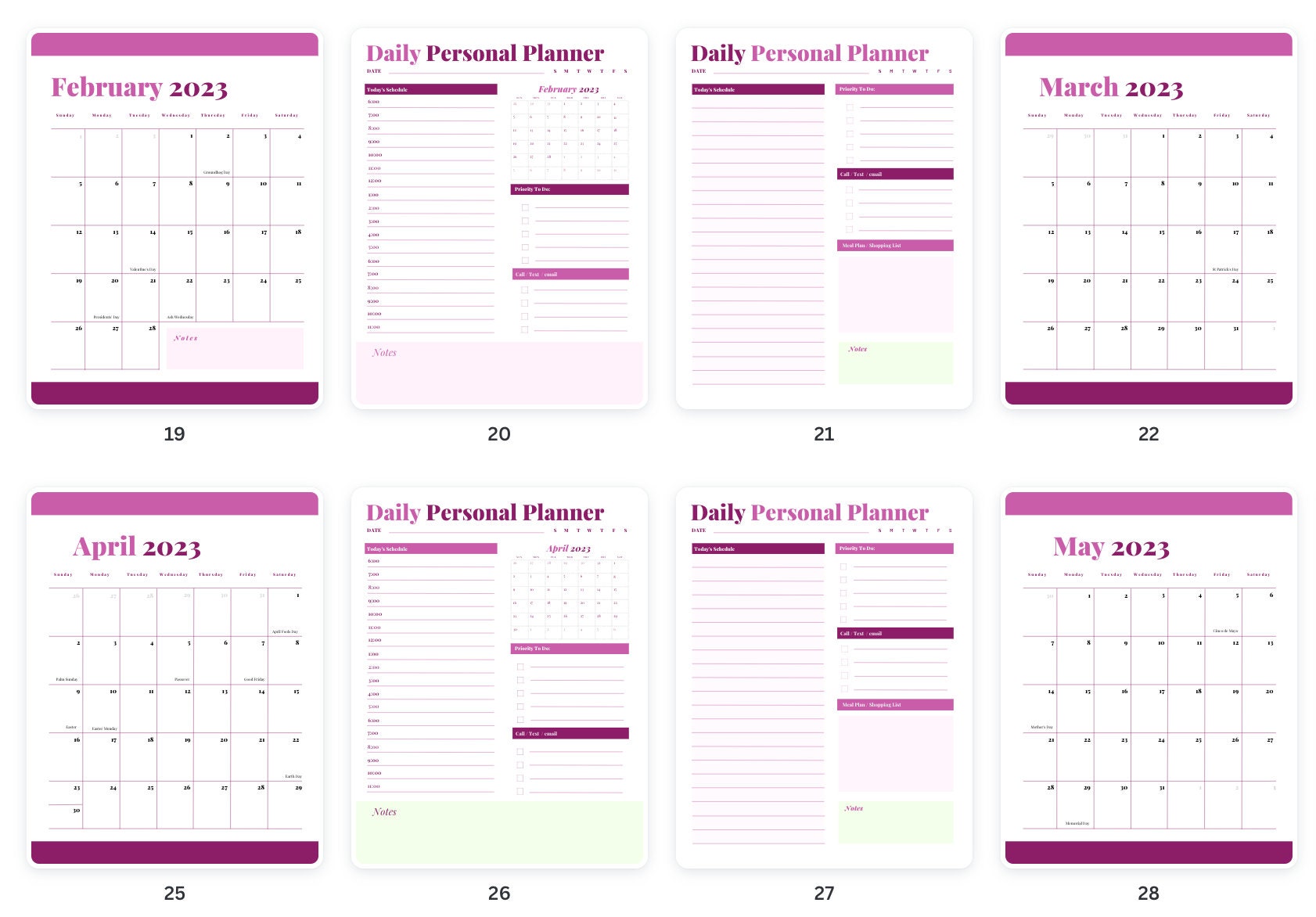 Customizable Template 2023 Daily and Monthly Printable Planner Canva ...