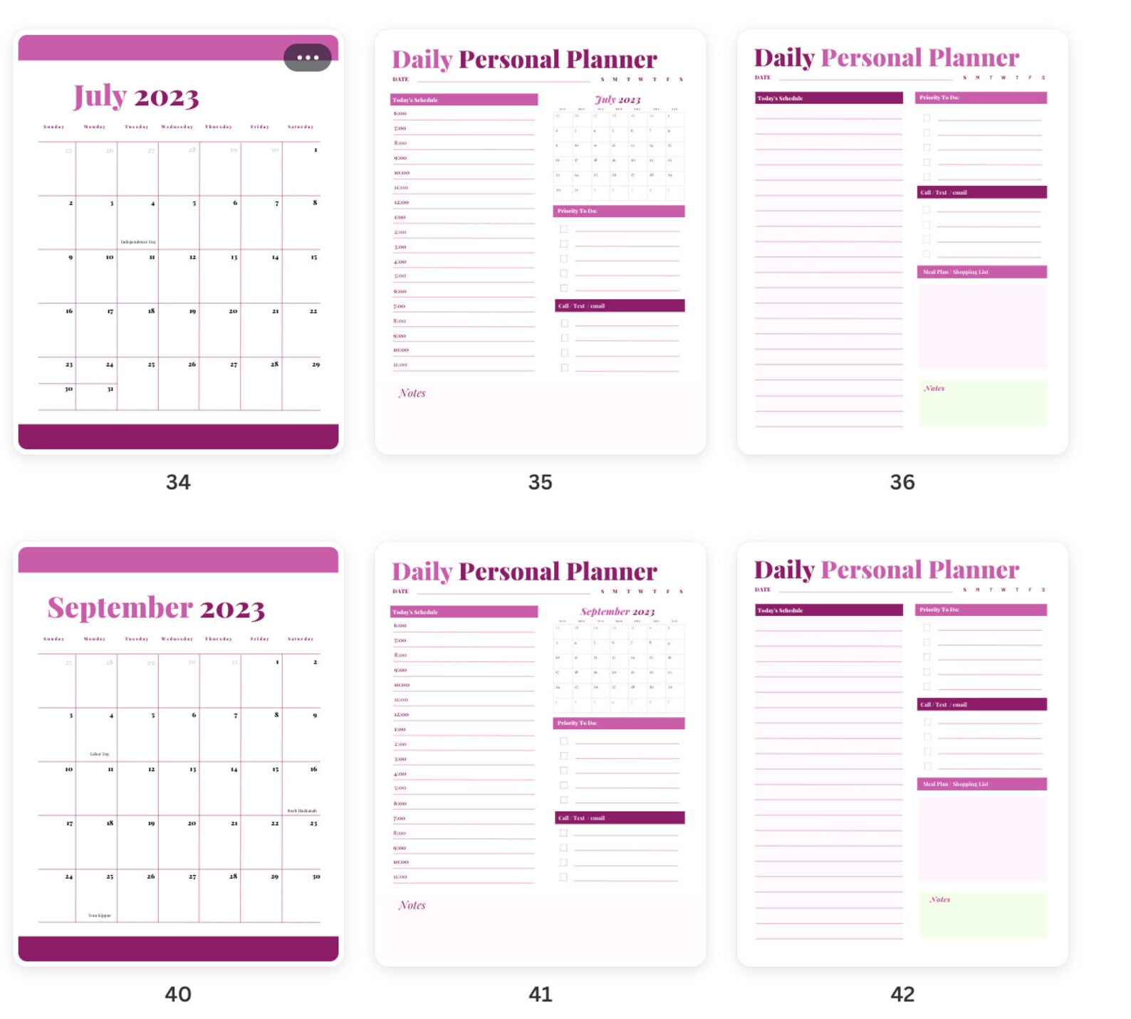 Customizable Template 2023 Daily and Monthly Printable Planner Canva ...