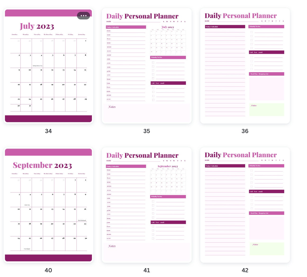 Customizable Template 2023 Daily and Monthly Printable Planner Canva ...