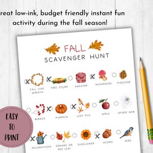 Fall Scavenger Hunt Printable | Autumn Outdoor Activity | Neighborhood ...
