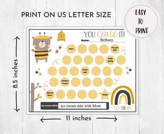 Toddler Staying In Bed Printable Bee Reward Chart, Honey Bee Behavior ...