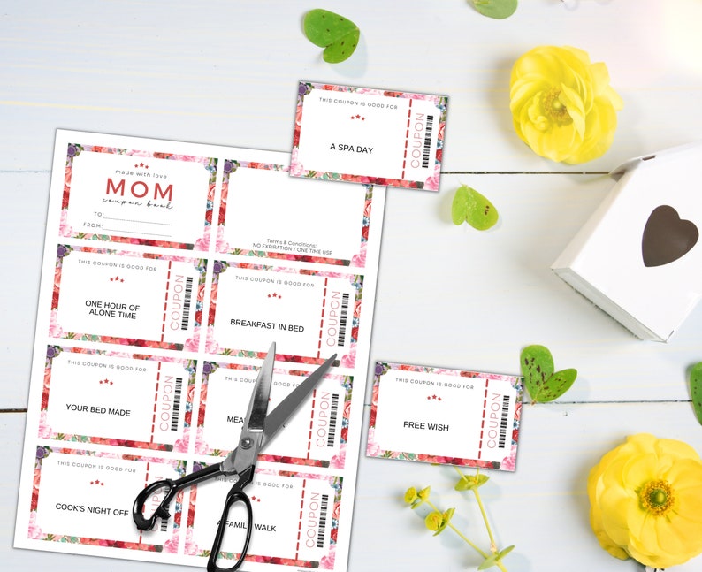 Mom Coupon Book Mother's Day Coupon Book Printable - Etsy