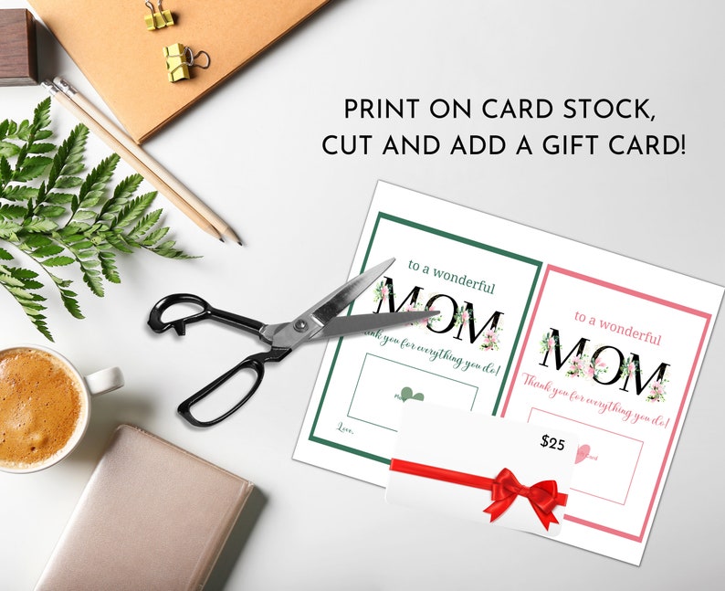 Gift for Mom | Printable Mothers Day Gift Card Holder | Thank You Gift ...