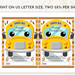 School Bus Thanksgiving Gift Card Holder | Printable School Bus Gift ...