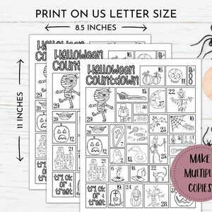 Halloween Countdown Printable | Halloween Advent Calendar | Countdown ...
