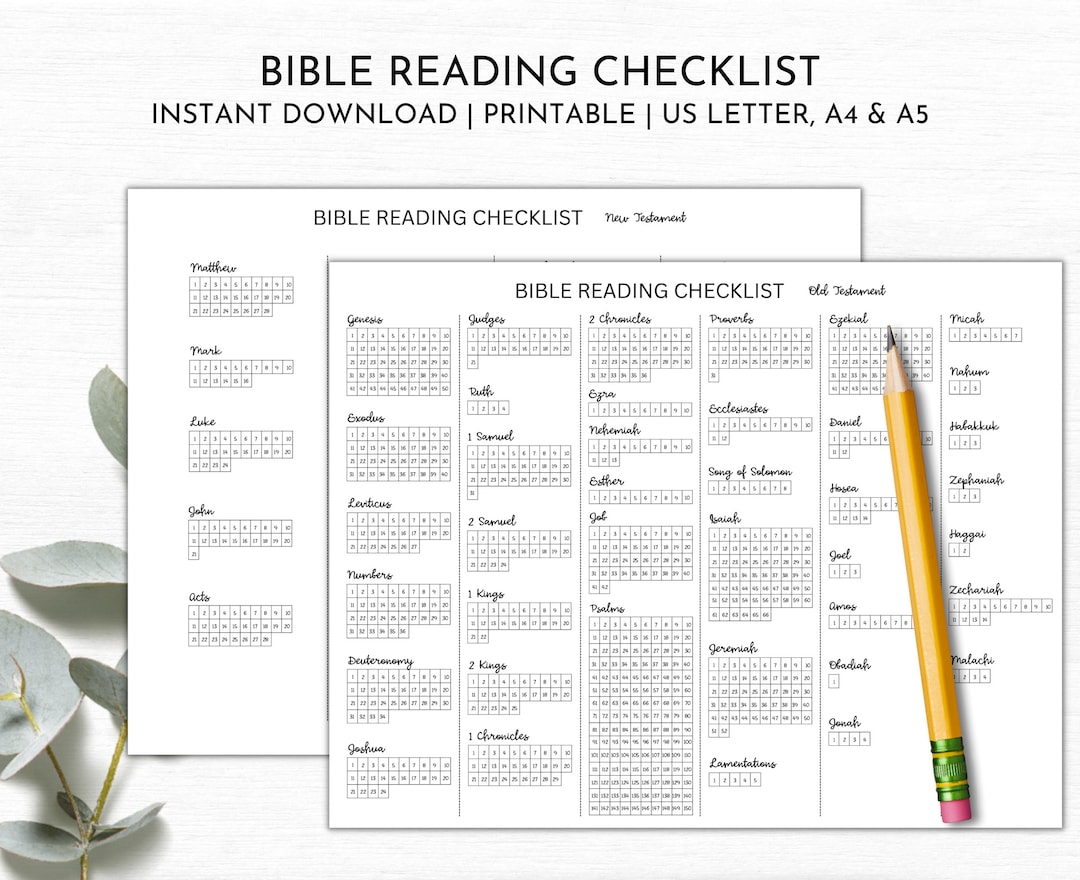 Bible Reading Checklist | Bible Reading Plan | 365 Days of the Bible ...