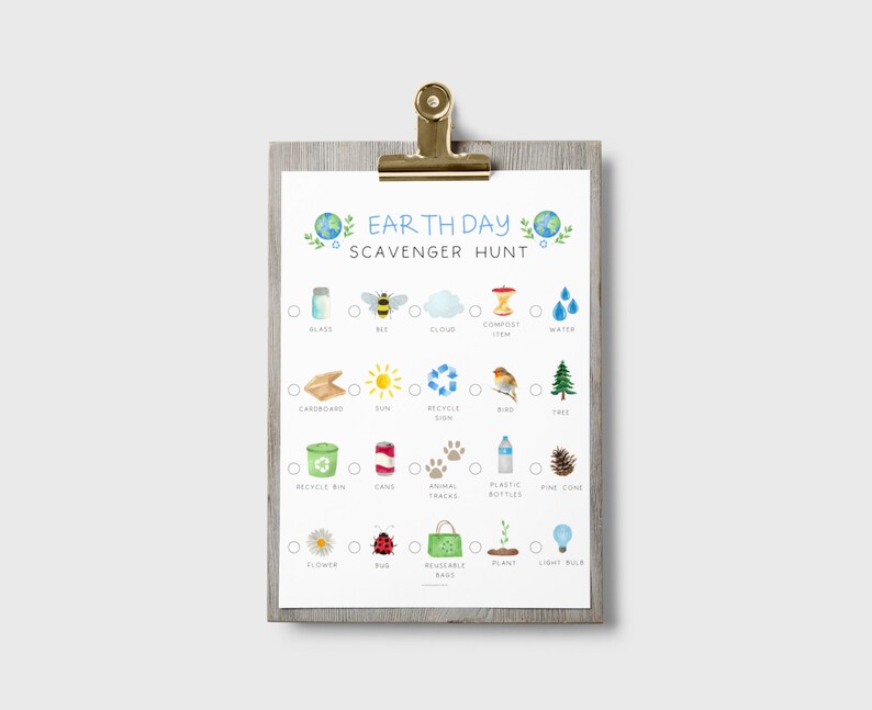 Earth Day Scavenger Hunt Printable | Earth Day Kids Activity Sheet ...
