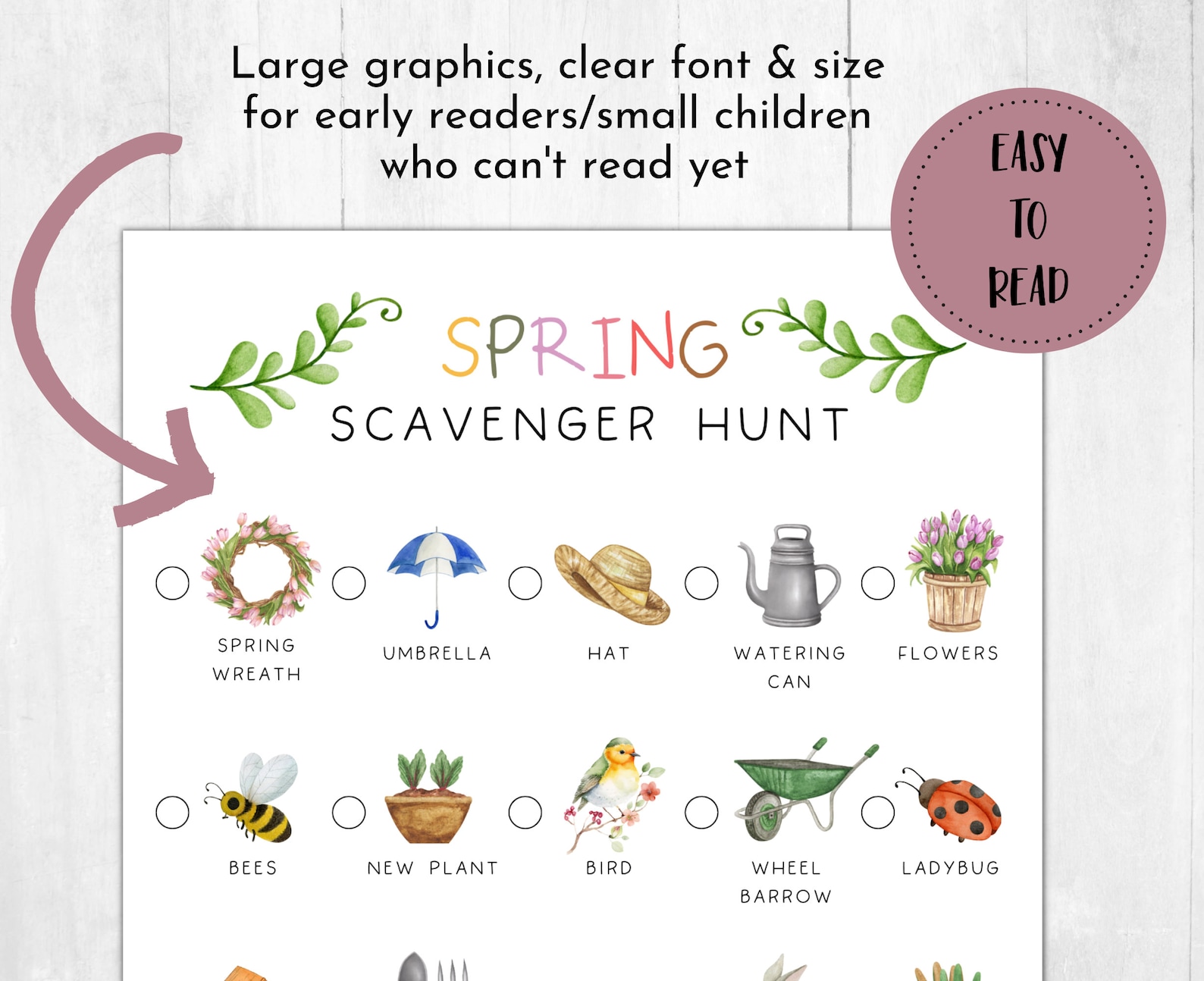 Spring Scavenger Hunt Printable Spring Printable for Kids - Etsy