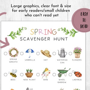 Spring Scavenger Hunt Printable | Spring Printable for Kids | Spring ...