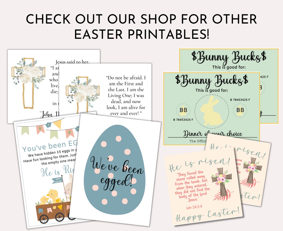 EASTER STORY CARDS Printable christian Easter Cards Holy | Etsy