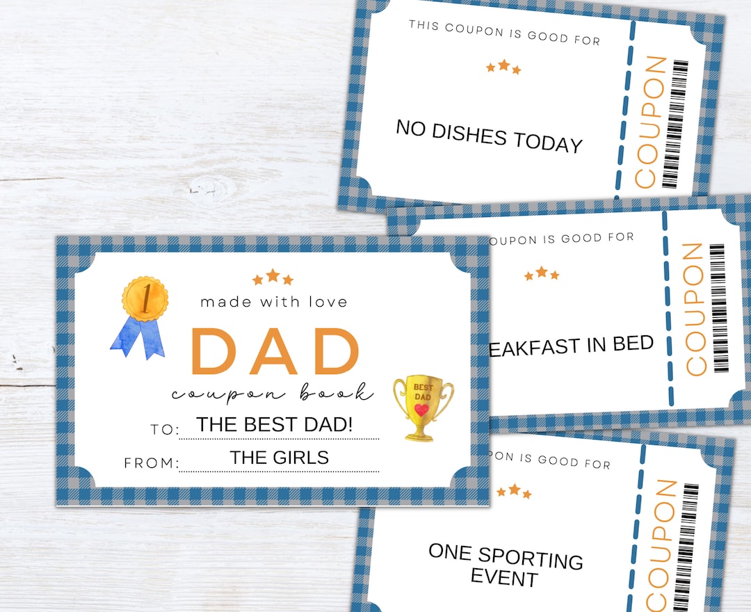 Dad Coupon Book | Father's Day Coupon Book | Printable Coupons for Dad ...