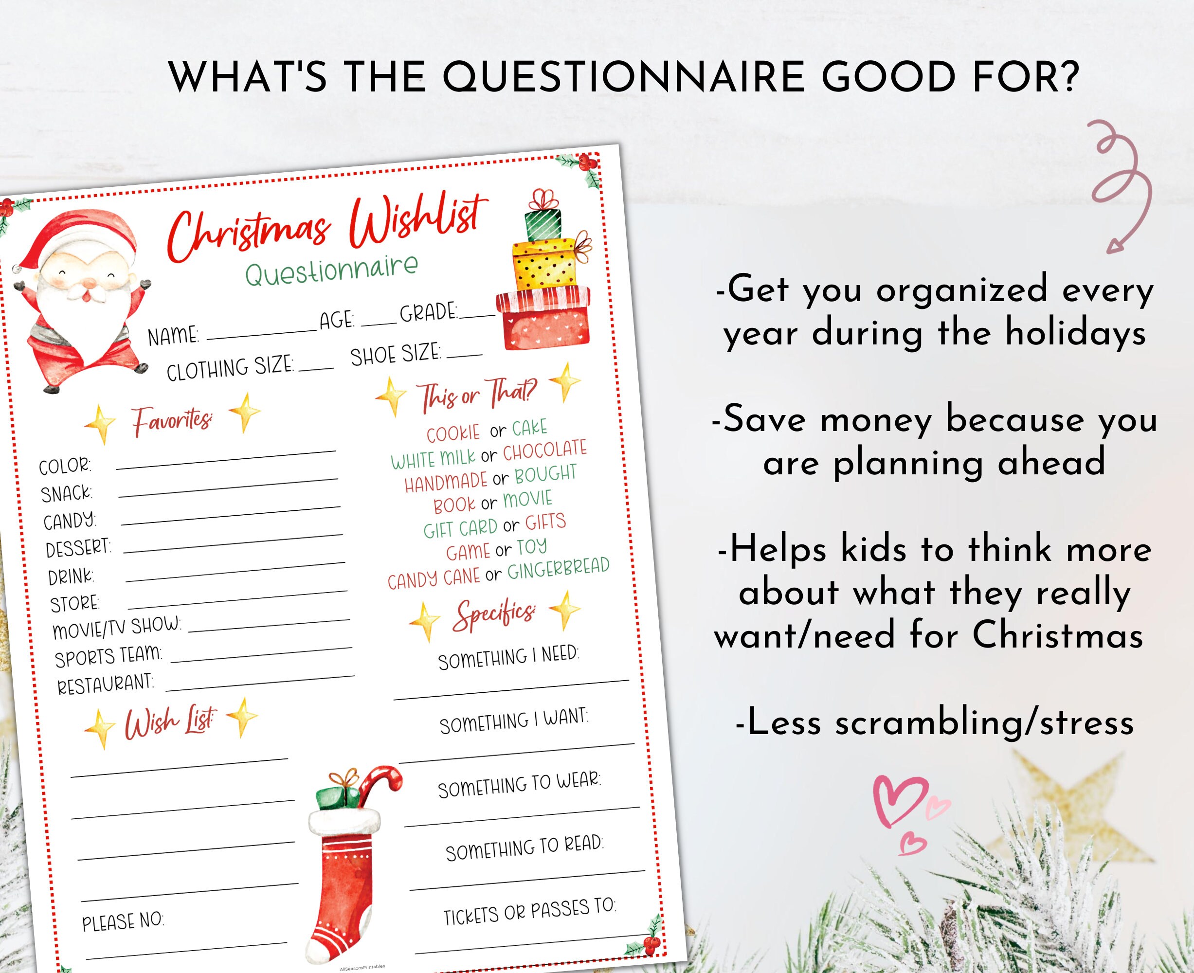 Kids Christmas Wishlist | Printable Christmas Wishlist | Christmas ...