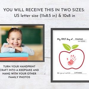 First Day of School Apple Handprint Craft | Back to School Handprint ...