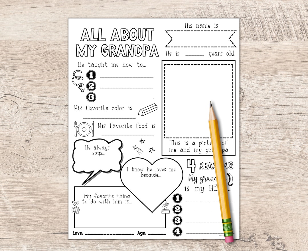 All About My Grandpa Printable | All About My Grandpa Questionnaire ...