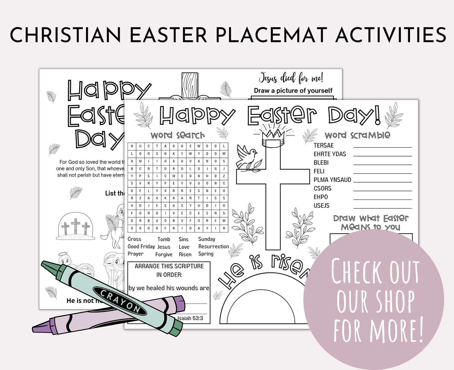 Easter Story Printable Easter Story Activity for | Etsy