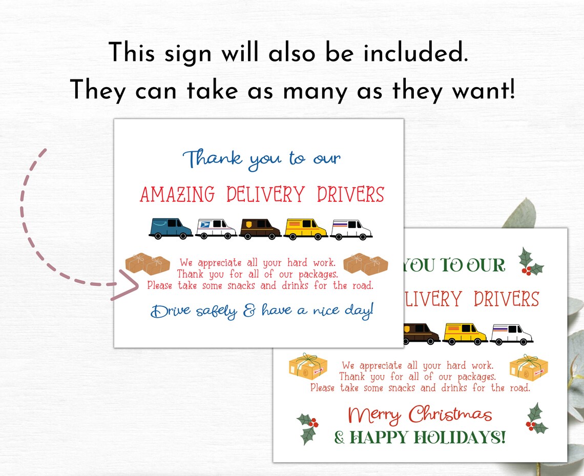 Delivery Drivers Thank You Sign Printable Delivery Drivers - Etsy