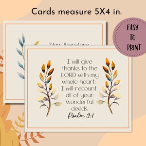 20 Thanksgiving Scripture Cards | Gratitude Christian Cards Printable ...