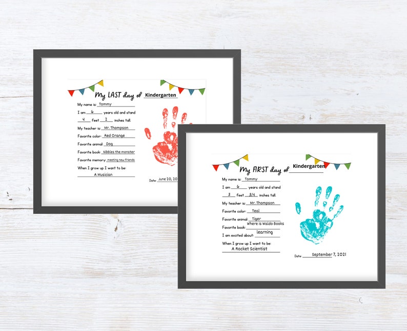 First Day of School Handprint Craft First and Last Day of - Etsy