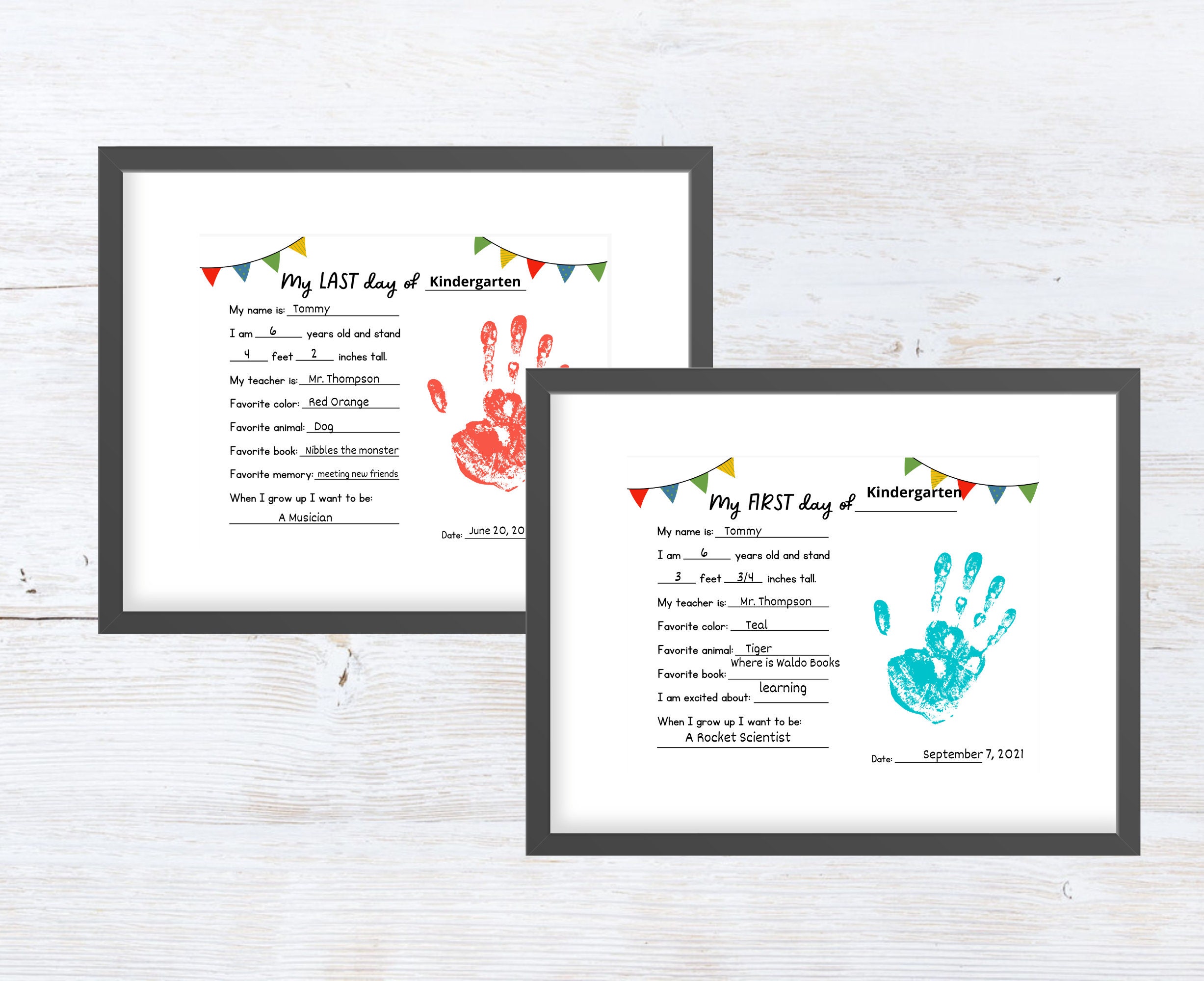 First Day of School Handprint Craft First and Last Day of - Etsy