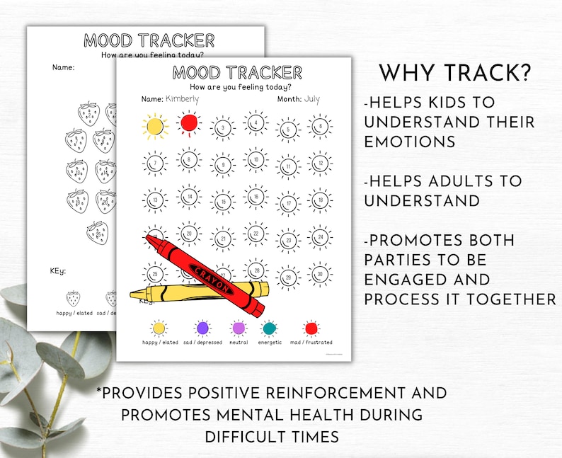 Mood Tracker for Kids Daily Mood Tracker for Kids Monthly - Etsy