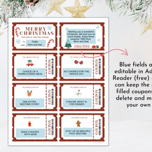 Kids Christmas Coupon Book Printable | Christmas Coupons Editable ...