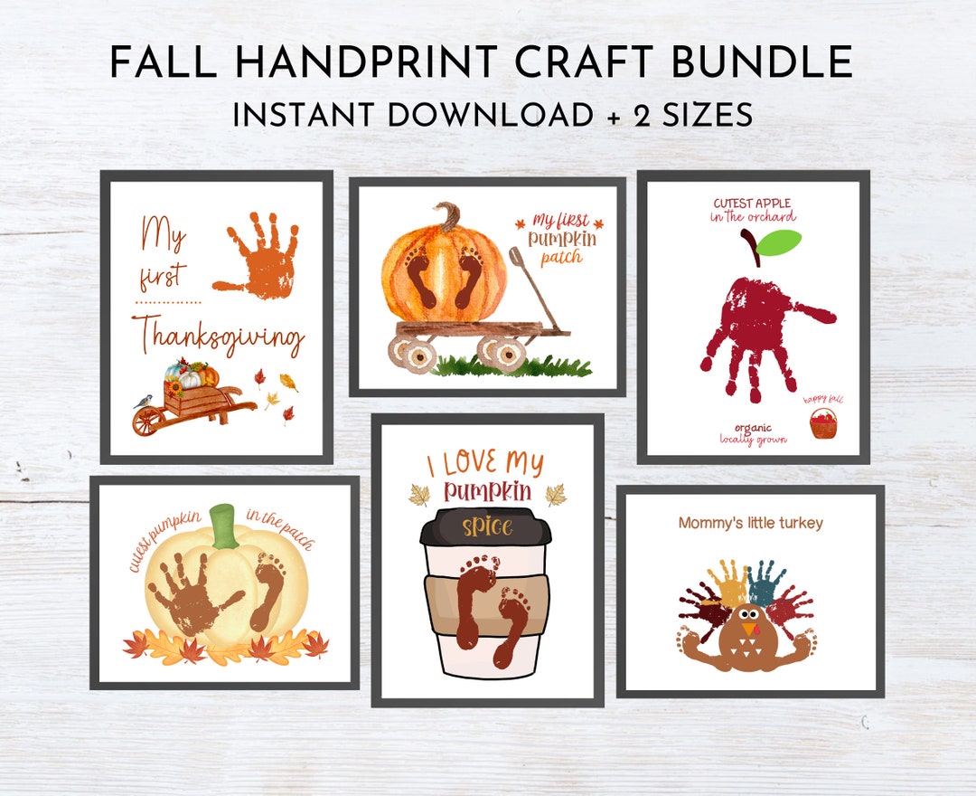 Fall Handprint Craft | Autumn Handprint Activity | DIY Newborn Infant ...