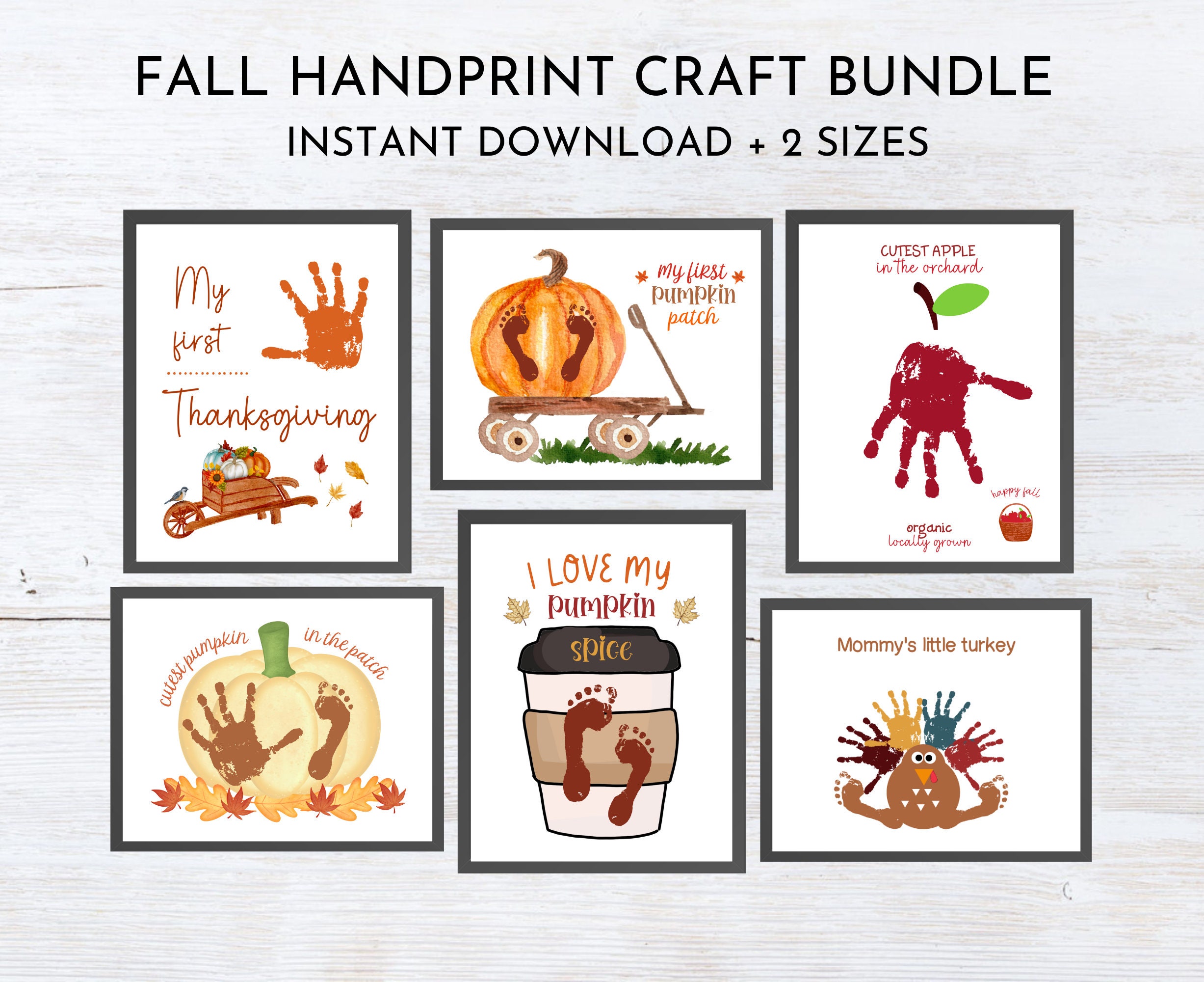 Fall Handprint Craft Autumn Handprint Activity DIY Newborn - Etsy