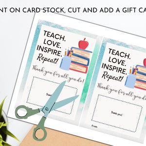 Teach Love Inspire Teacher Appreciation Gift Card Holder | Teacher ...