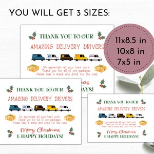 Delivery Drivers Thank You Sign Printable | Delivery Drivers Snack Sign ...