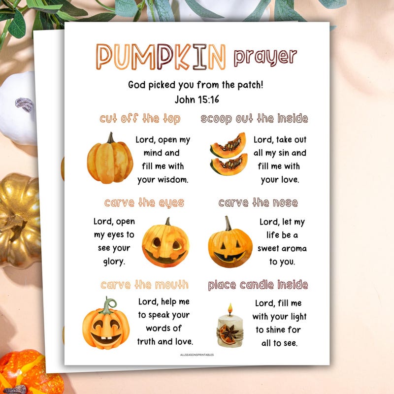 Pumpkin Prayer Printable - Etsy