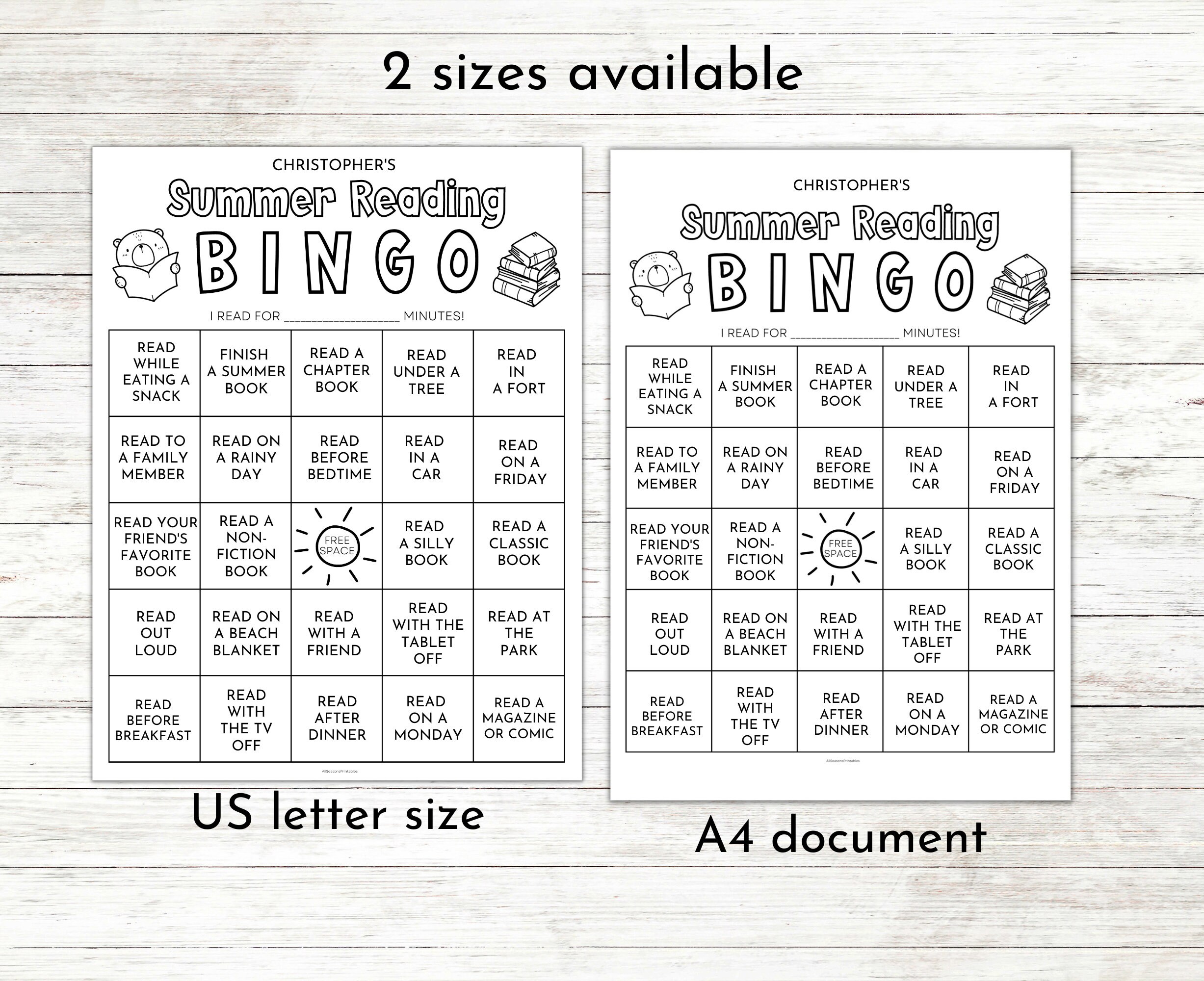 Summer Reading Bingo Challenge Printable | Summer Reading Bingo Sheet ...
