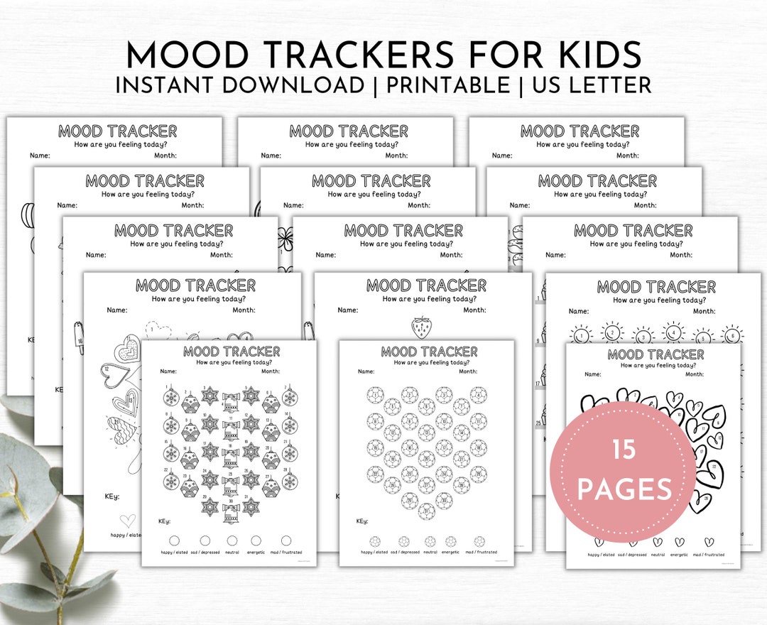 Mood Tracker for Kids Daily Mood Tracker for Kids Monthly Mood Tracker ...