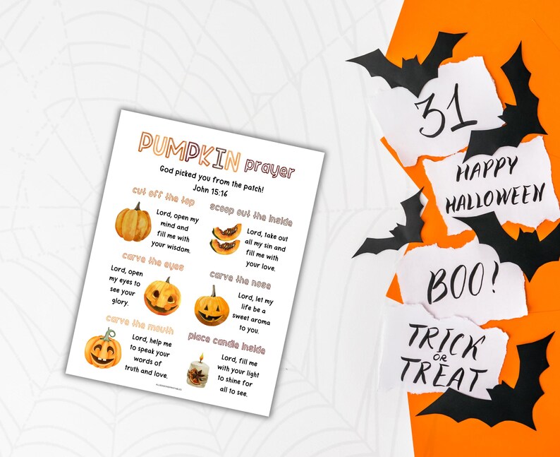 Pumpkin Prayer Christian Halloween Printable | Pumpkin Prayer Activity ...