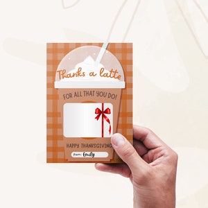 Printable Thanksgiving Gift Card Holder | Thanks a Latte Gift Card ...